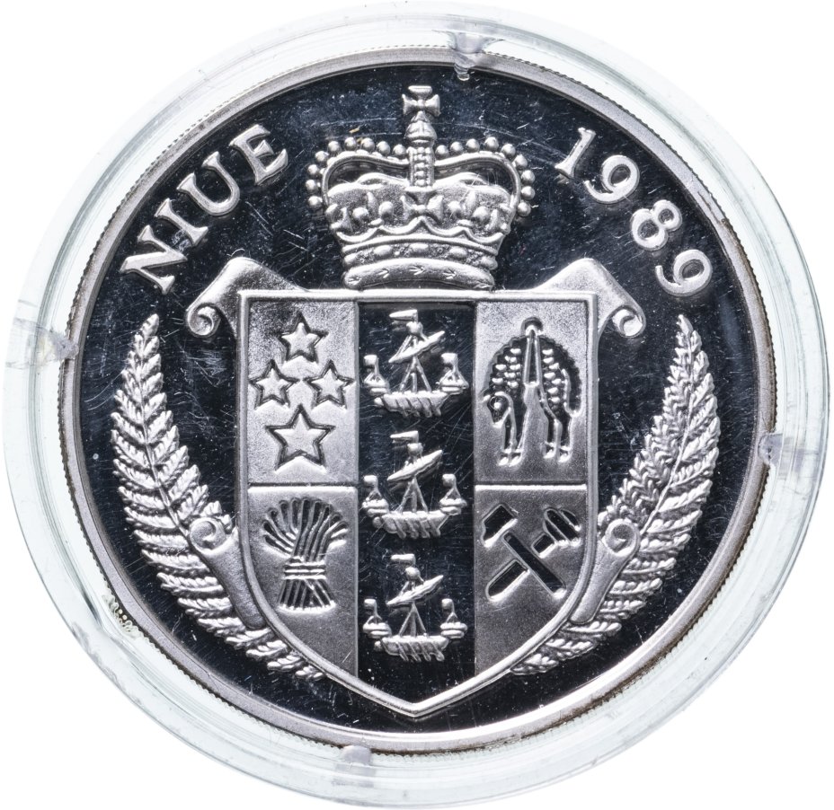 Монета остров Ниуэ 50 долларов (dollars) 1989 "Теннис - кубок Дэвиса ...