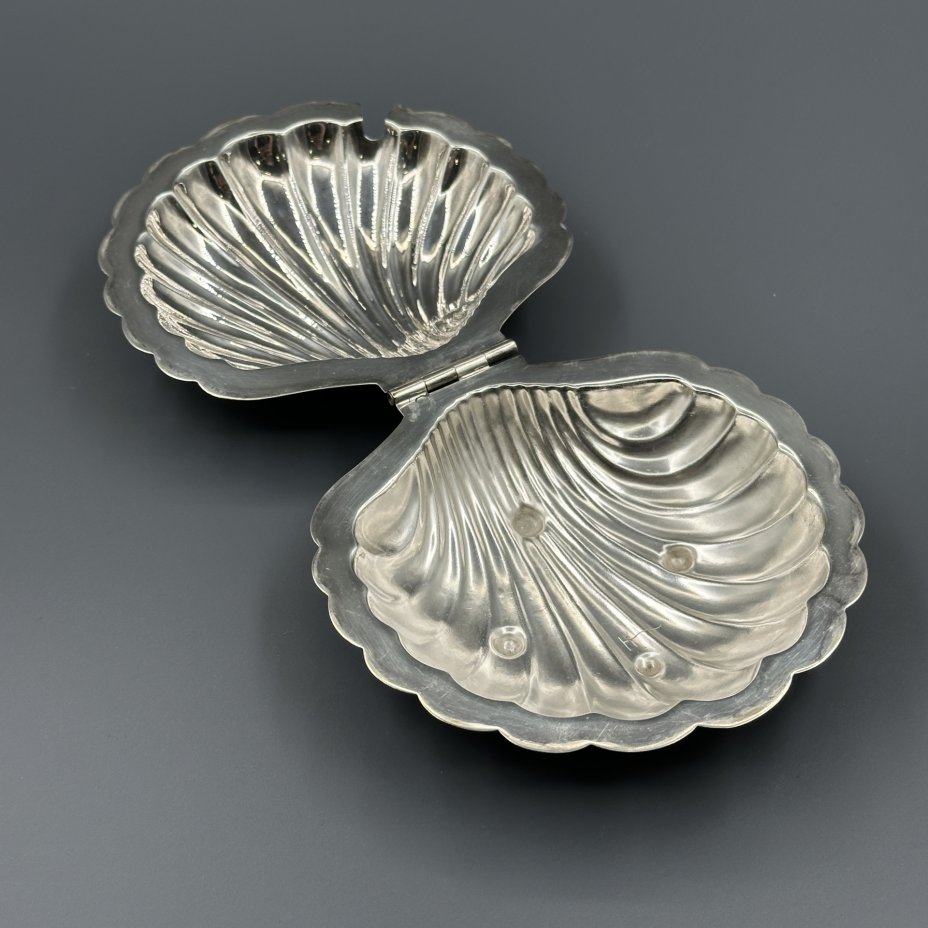Икорница в виде ракушки, никель, серебрение, Великобритания, 1940-1960 ...