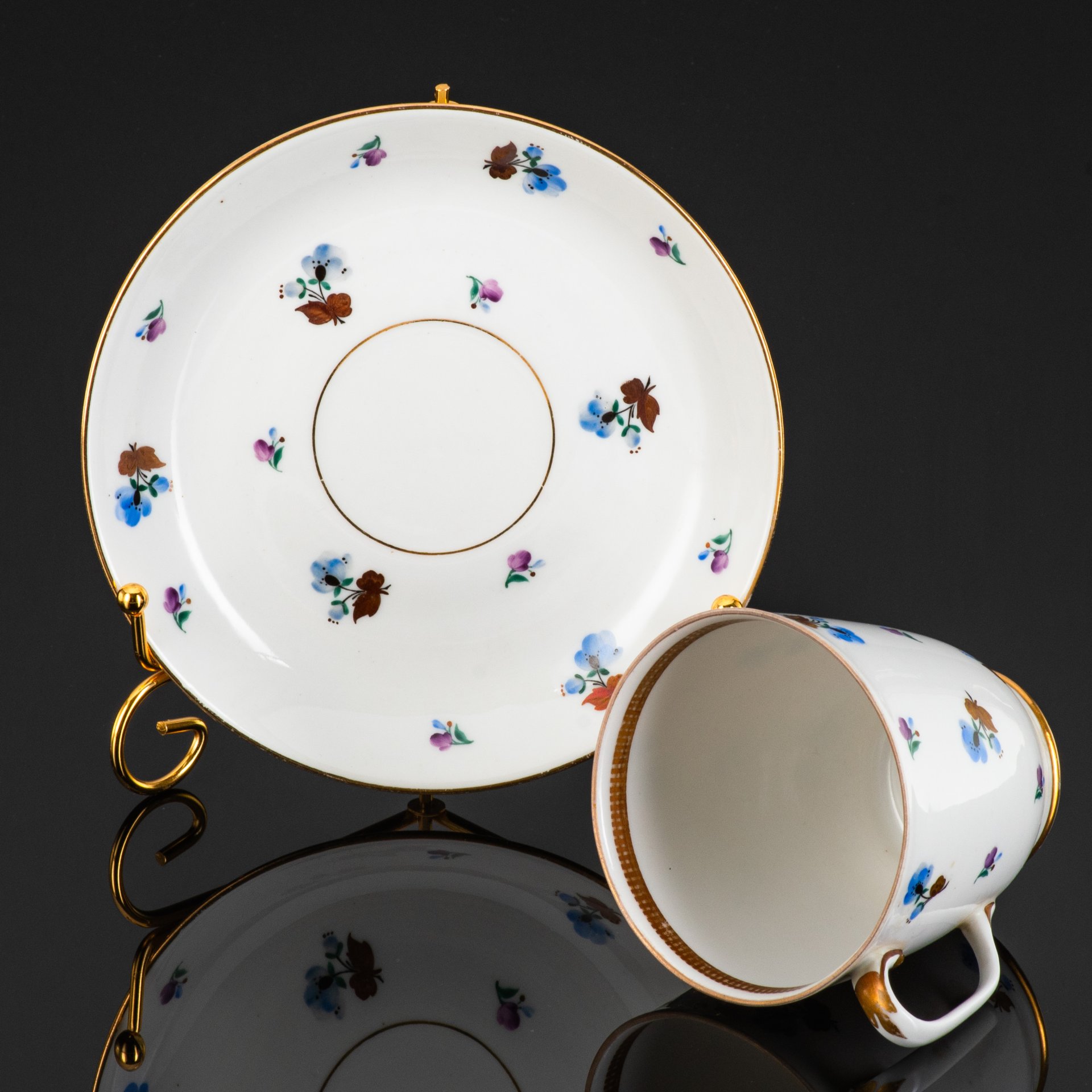 Пара чайная "Синие букетики", автор рисунка А.А. Яцкевич, форма "Малый ...