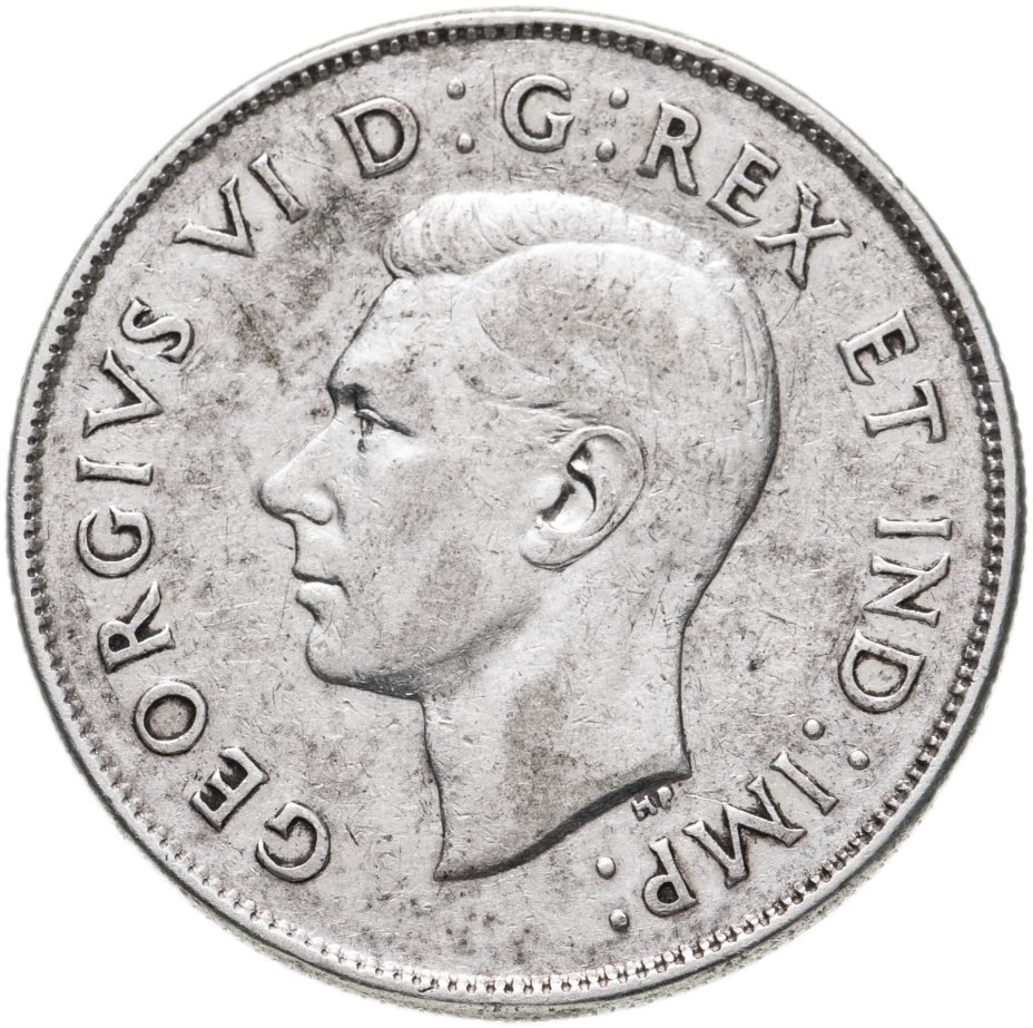 Монета Канада 50 центов (cents) 1945 стоимостью 1386 руб.