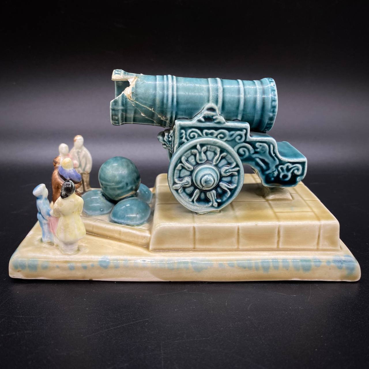 Статуэтка "Царь-Пушка", фаянс, цветные поливы, Конаковский фаянсовый ...