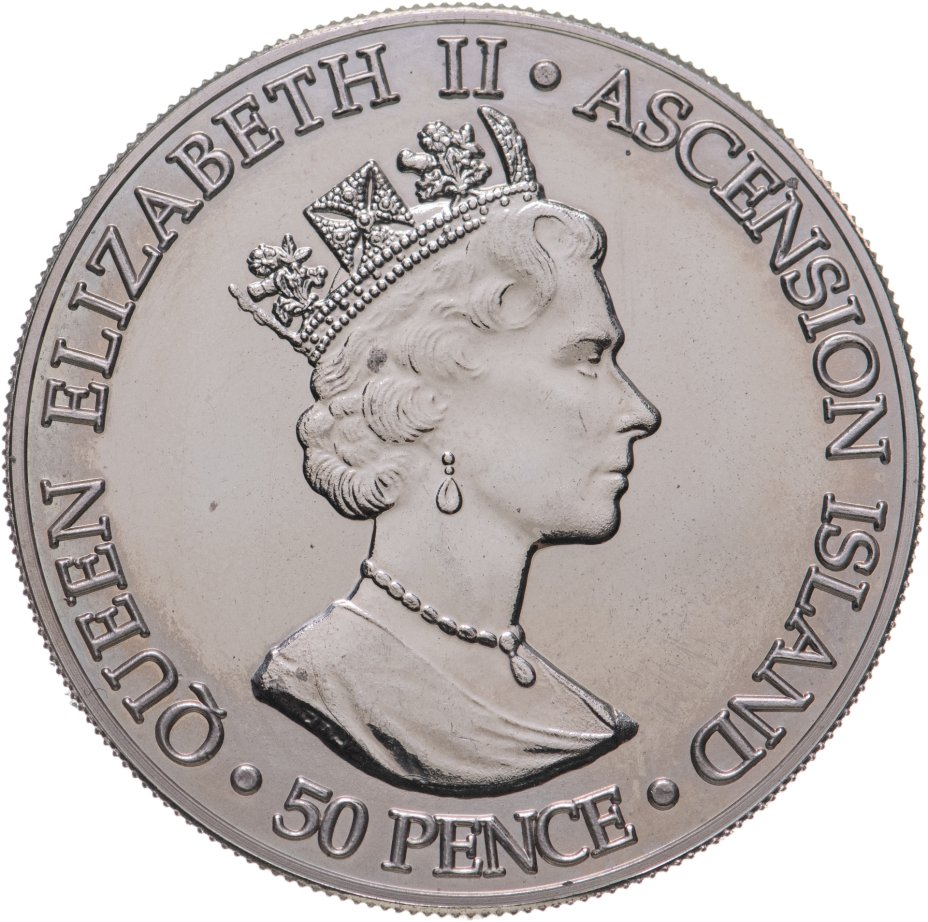 Монета остров Вознесения 50 пенсов 2001 "100 лет со дня смерти Королевы ...