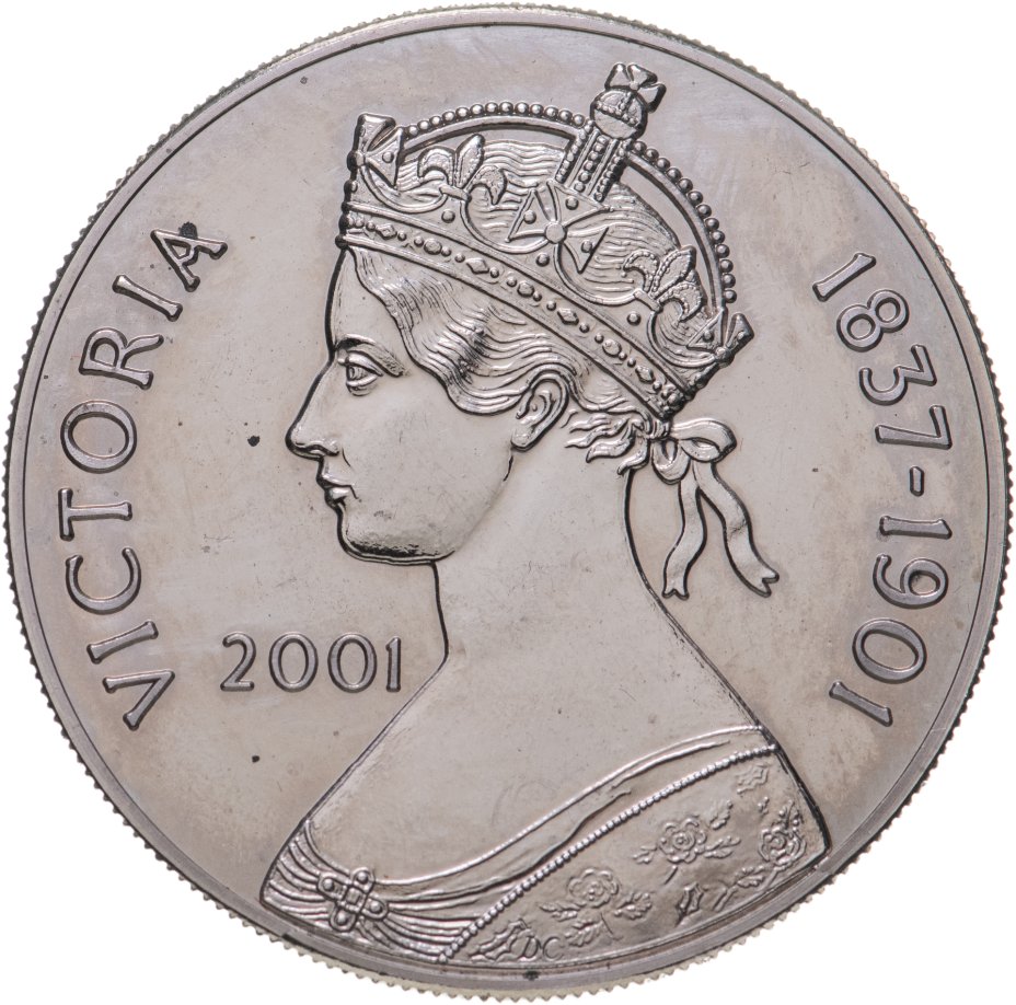 Монета остров Вознесения 50 пенсов 2001 "100 лет со дня смерти Королевы ...