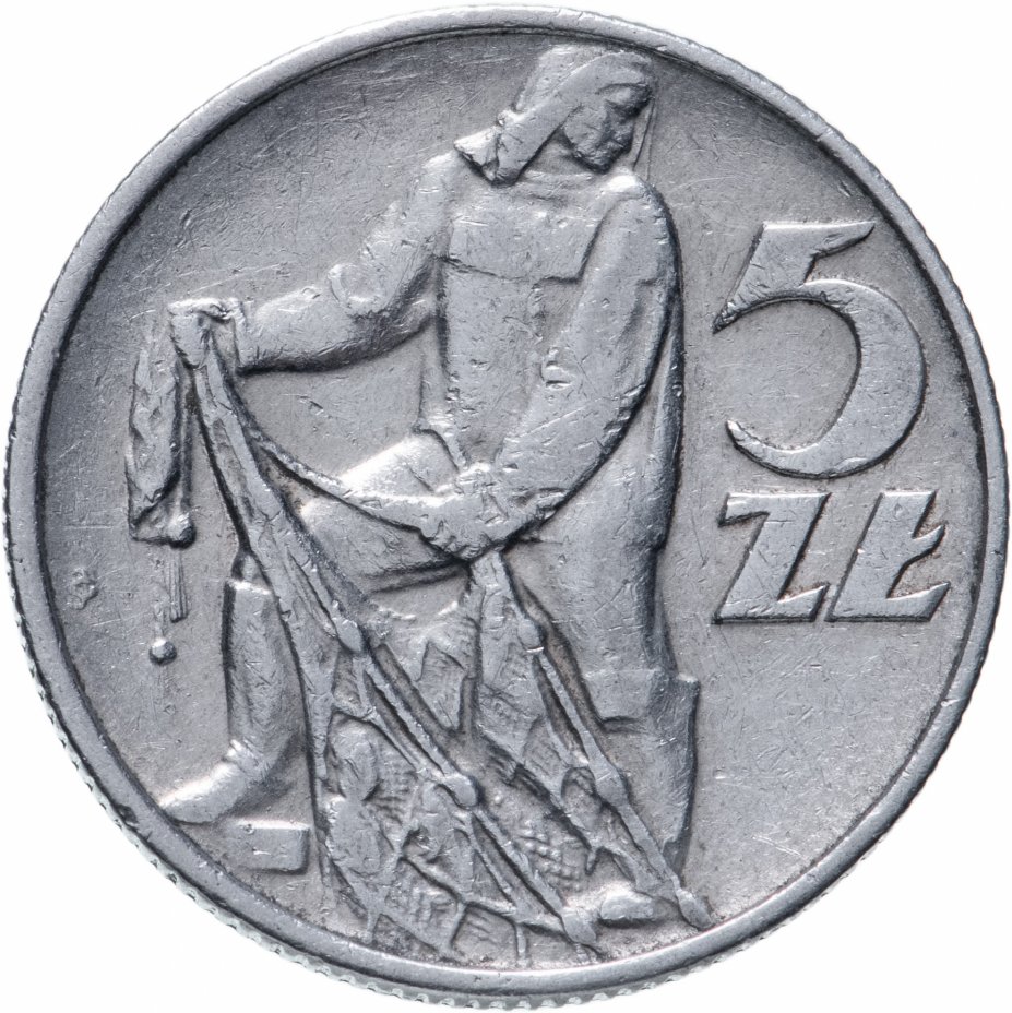 Монета Польша 5 злотых (zlotych) 1974 стоимостью 405 руб.