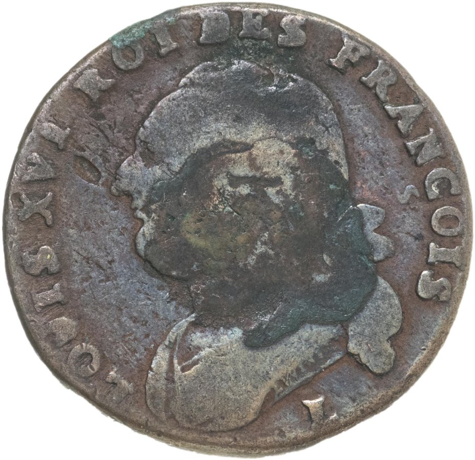 Монета Франция 12 денье, 1792 "L" стоимостью 1020 руб.