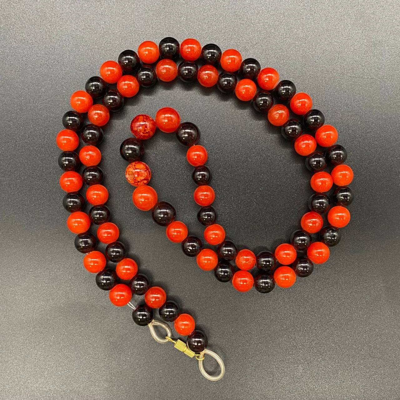 Бусы винтажные, поделочный камень, СССР, 1970-1980 гг. стоимостью 1100 руб.