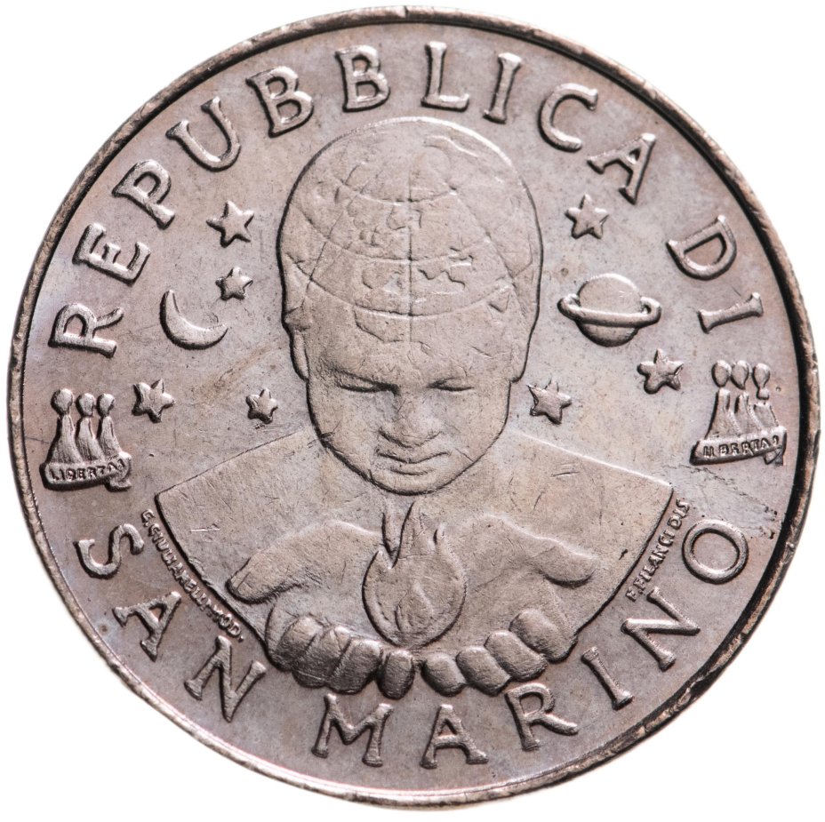 Монета Сан-Марино 50 лир (lire) 1999 стоимостью 616 руб.