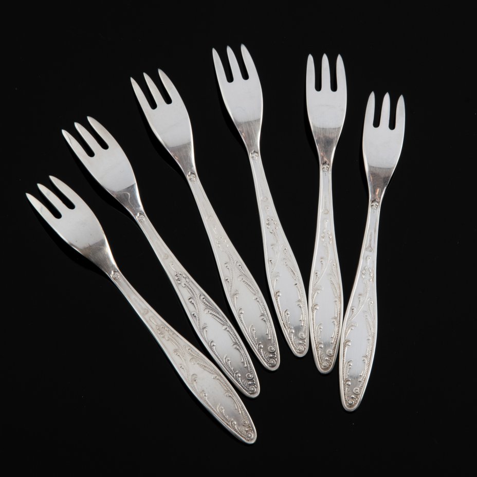 Набор вилок для выпечки "Пламя" на 6 персон, мНЦ (медь-никель-цинк ...