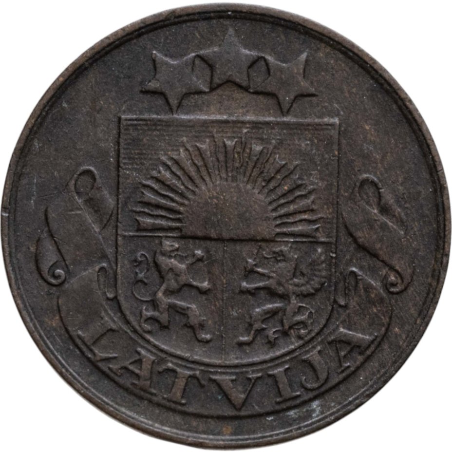 Монета Латвия 2 сантима (santimi) 1928 стоимостью 329 руб.