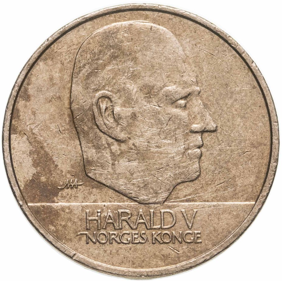 Монета Норвегия 20 крон (kroner) 2008 стоимостью 290 руб.