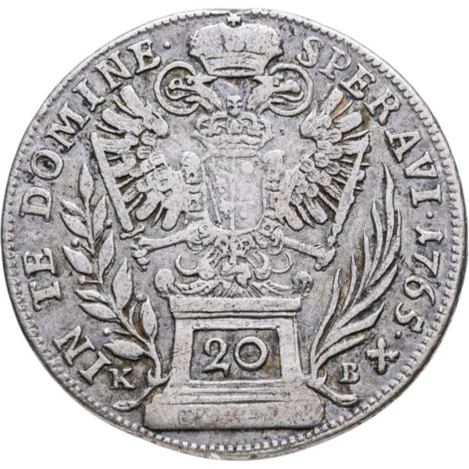 Монета Австрия 20 крейцеров 1765 стоимостью 3990 руб.