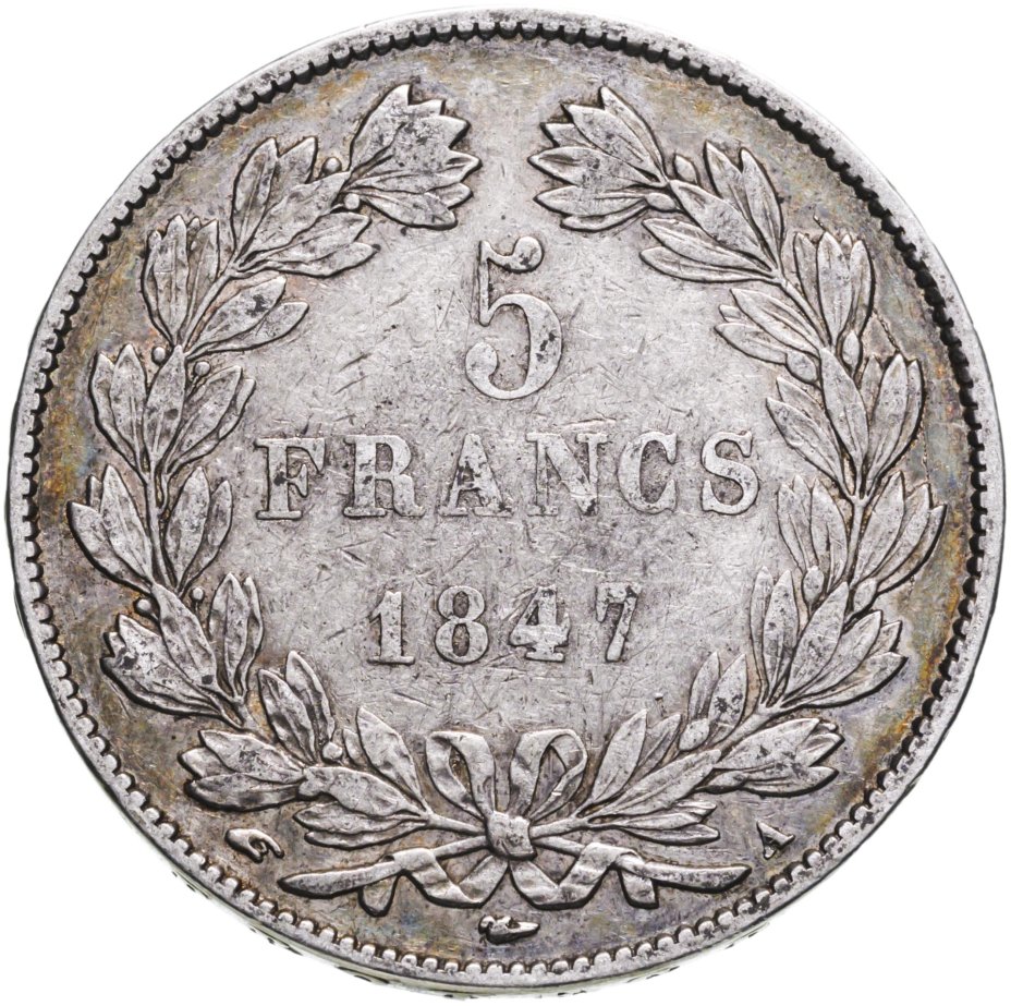 Франция 5 франков 1847, знак монетного двора: "A" - Париж стоимостью ...