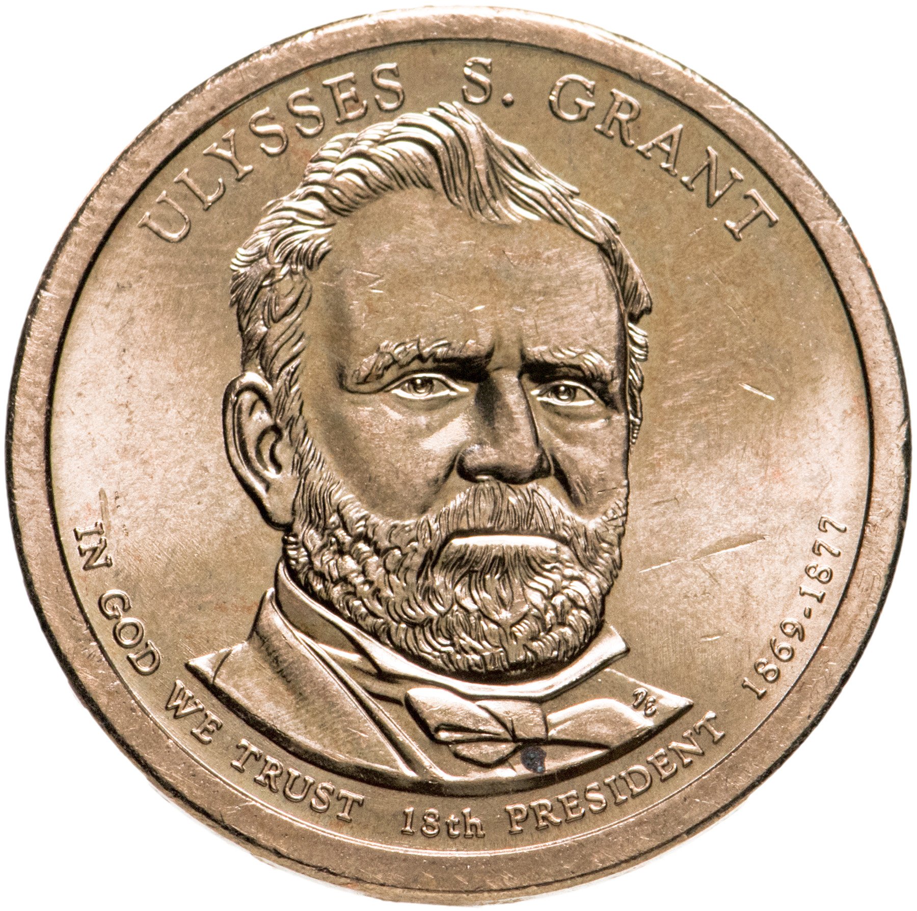 США 1 доллар (dollar) 2011 Президент США - Улисс Грант (1869-1877) знак ...