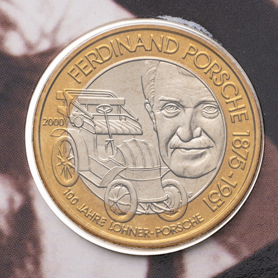 Монета Австрия 50 шиллингов 2000 "100 лет первому гибридному автомобилю ...