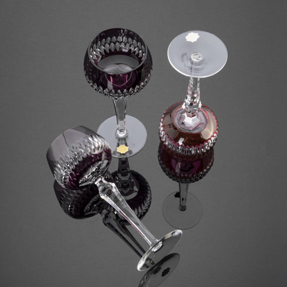 Набор из 6 разноцветных бокалов (фужеров) для вина "Echt Kristall ...