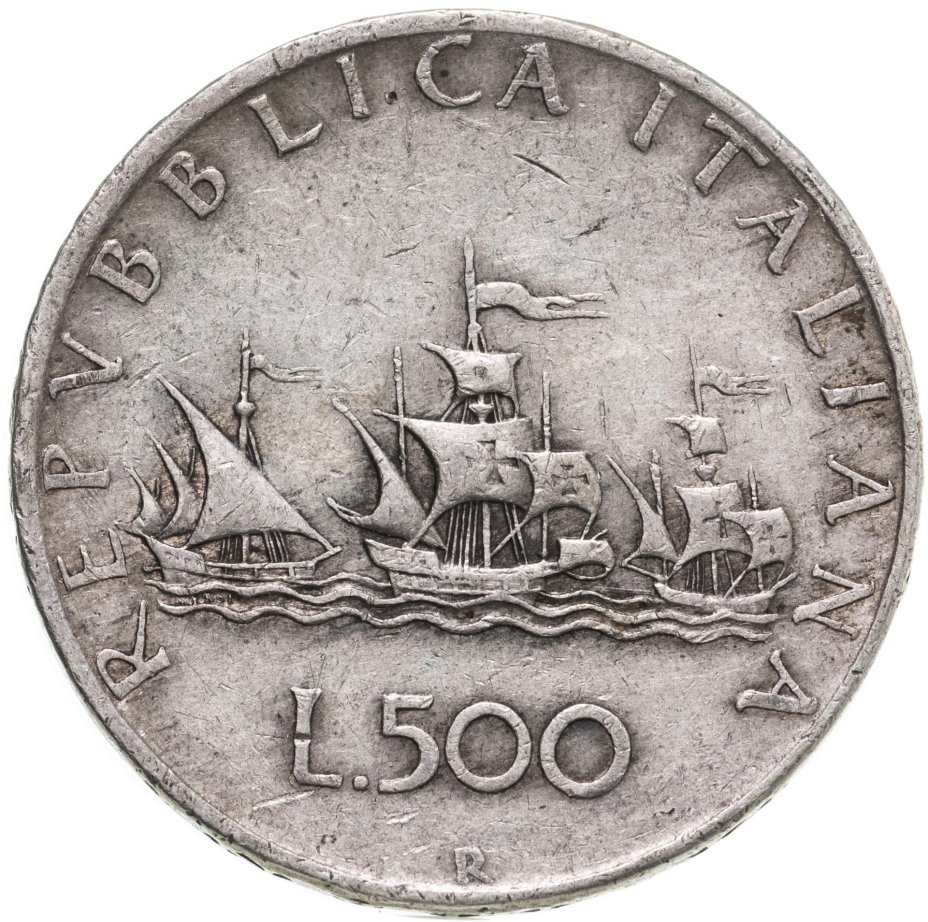Монета Италия 500 лир (lire) 1959 стоимостью 2150 руб.