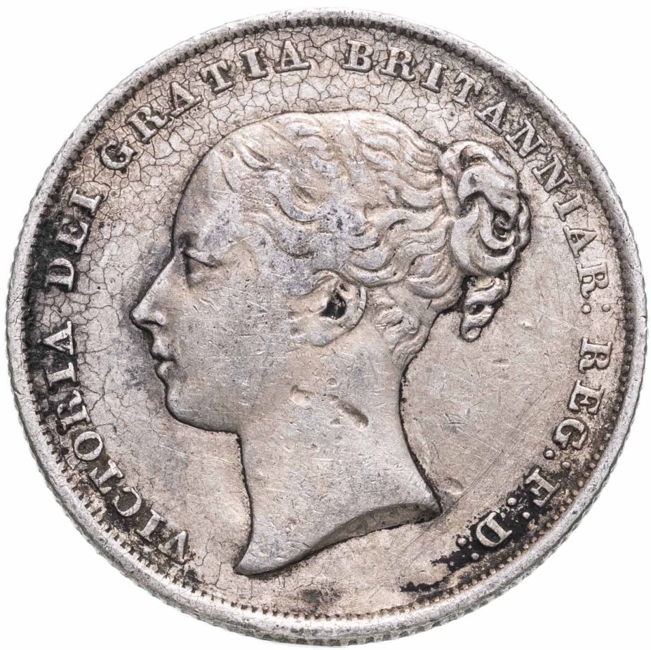 Монета Великобритания 1 шиллинг (shilling) 1840 стоимостью 3950 руб.