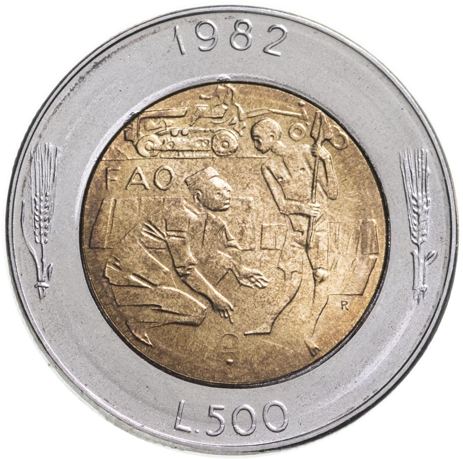 Монета Сан-Марино 500 лир 1982 "Социальное достижение" стоимостью 197 руб.