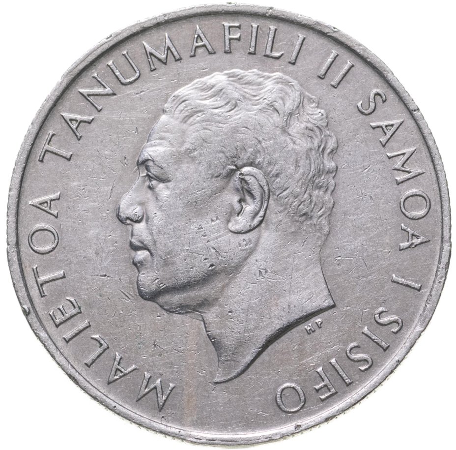 Монета Самоа 50 сене (sene) 1967 стоимостью 1900 руб.