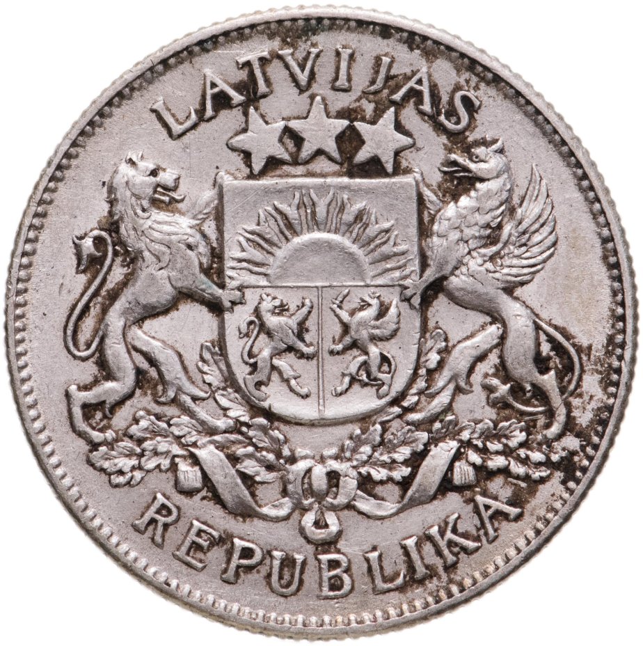 Монета Латвия 2 лата (lati) 1926 стоимостью 1406 руб.