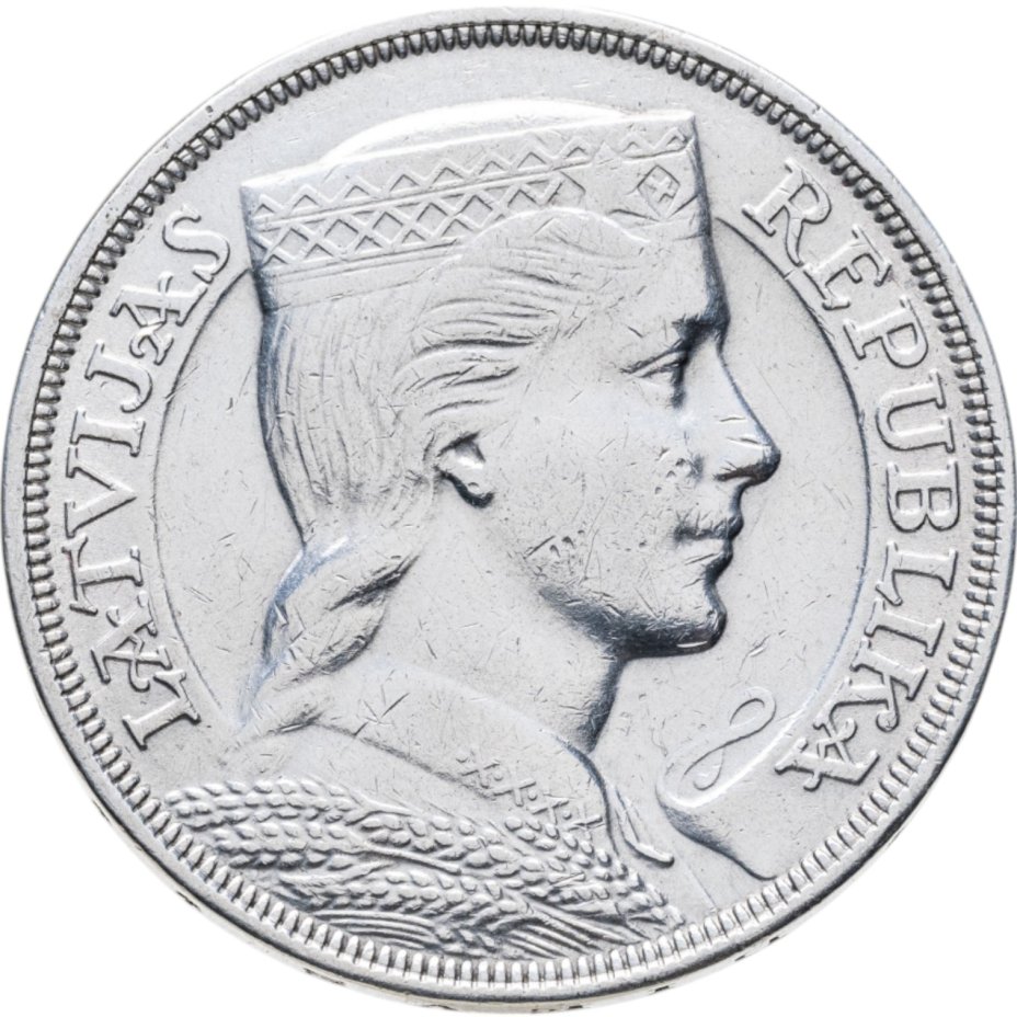 Монета Латвия 5 латов (lati) 1931 стоимостью 4160 руб.