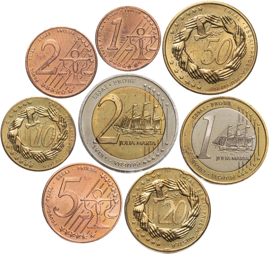 Латвия набор из 8 жетонов евро (euro-token) 2004 стоимостью 1704 руб.