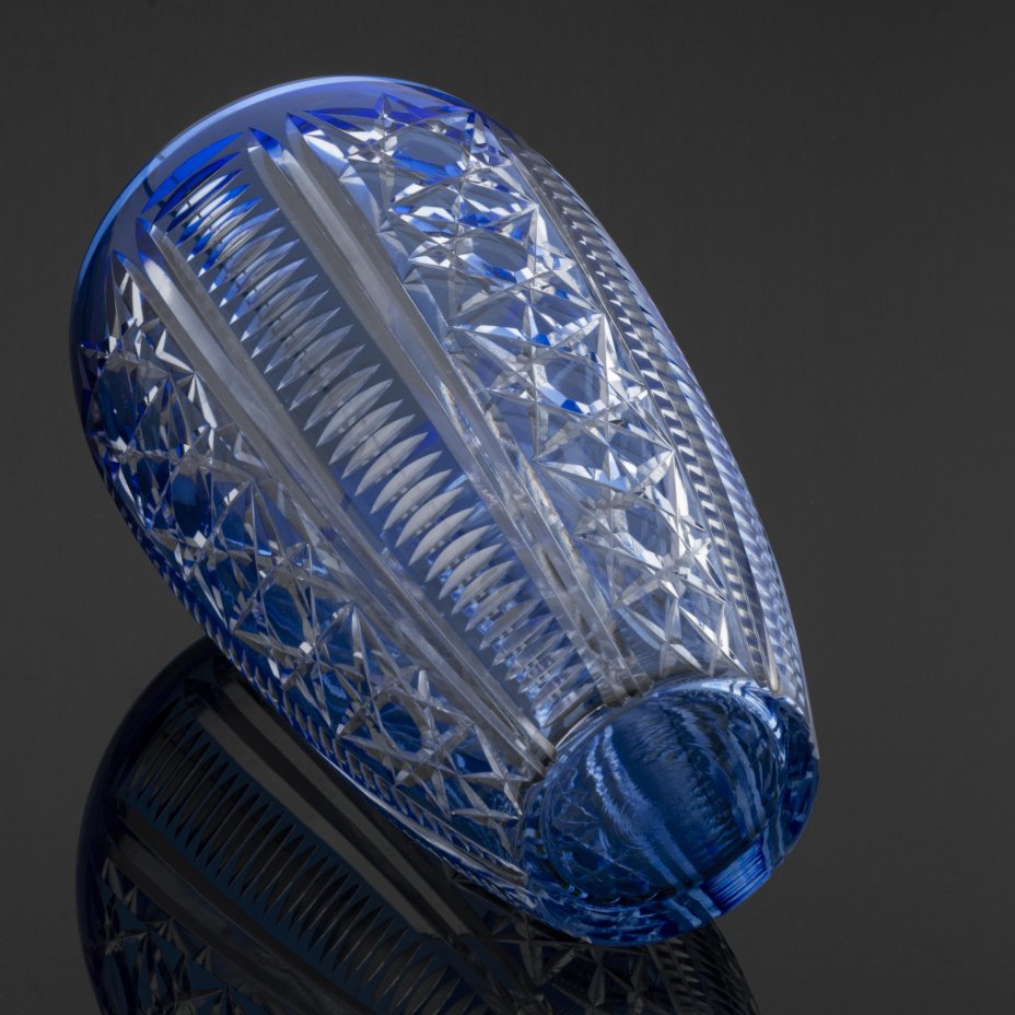 Ваза "Звездочная", стекло, алмазная грань, Стекольный завод «Красный ...