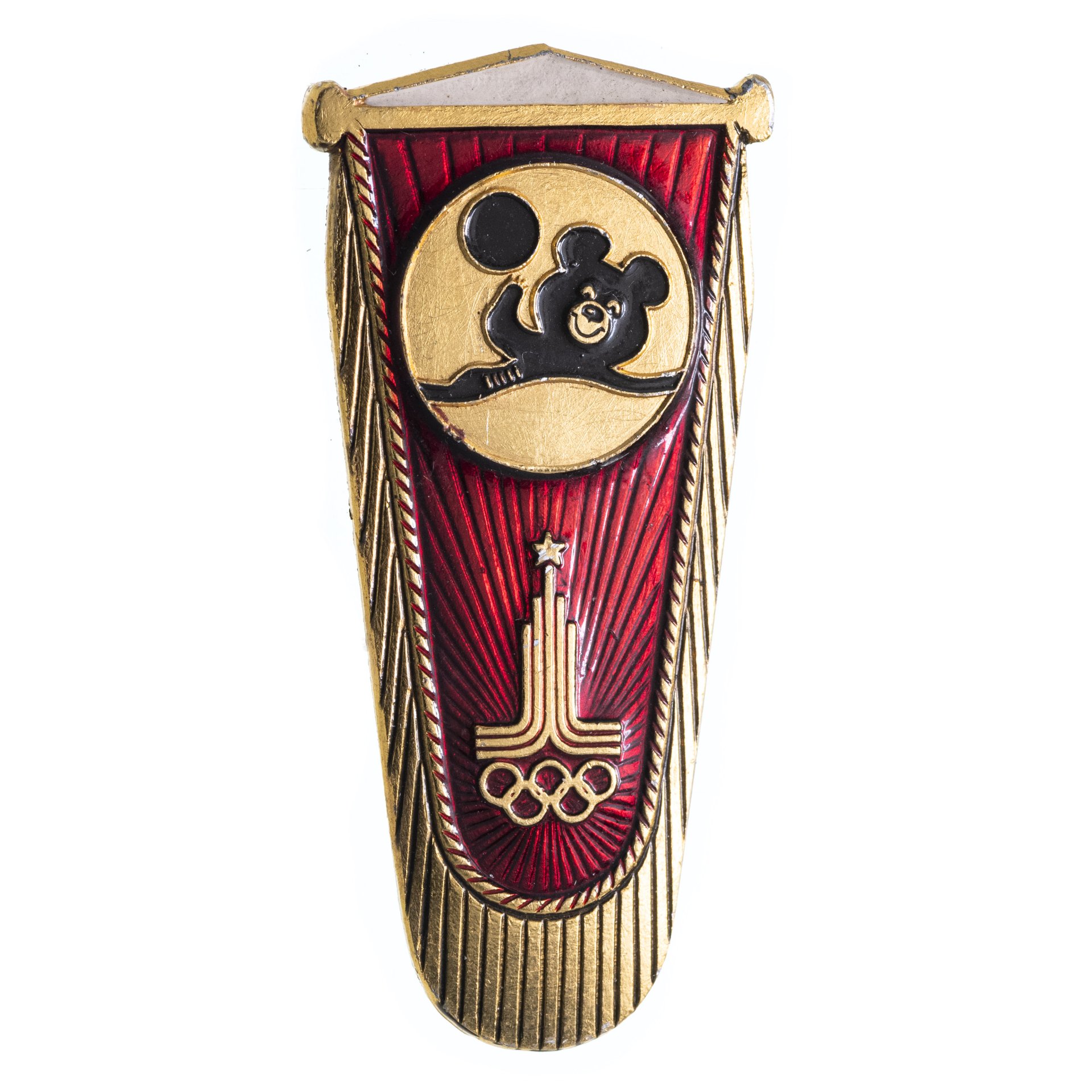 Знак-вымпел "Олимпиада-80. Олимпийский мишка - водное поло". СССР, 1980 ...