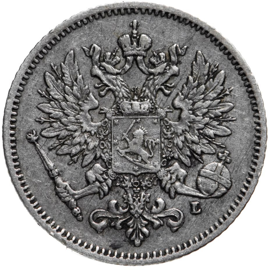 25 пенни 1910 L, монета для Финляндии стоимостью 1200 руб.