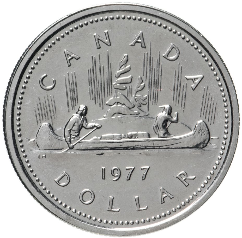 Монета Канада 1 доллар (dollar) 1977 стоимостью 491 руб.