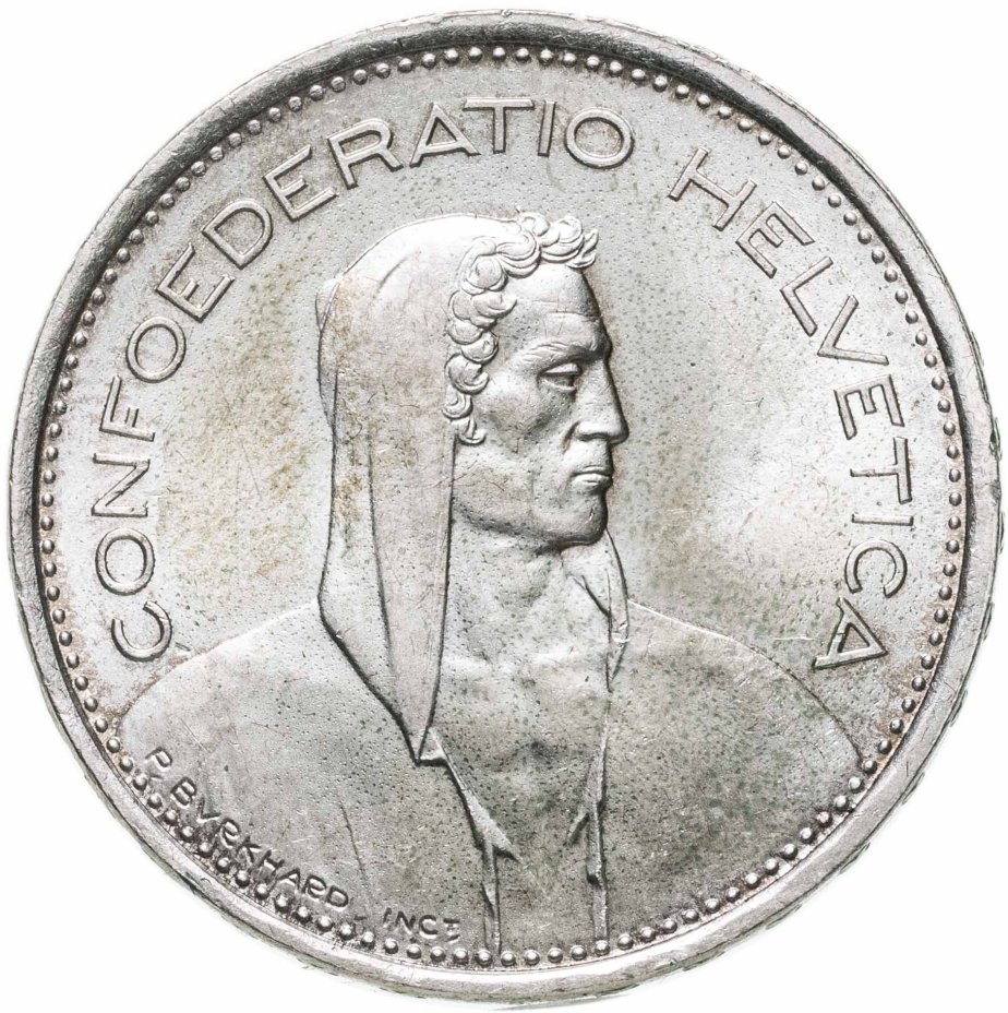 Монета Швейцария 5 франков (francs) 1969 стоимостью 1712 руб.