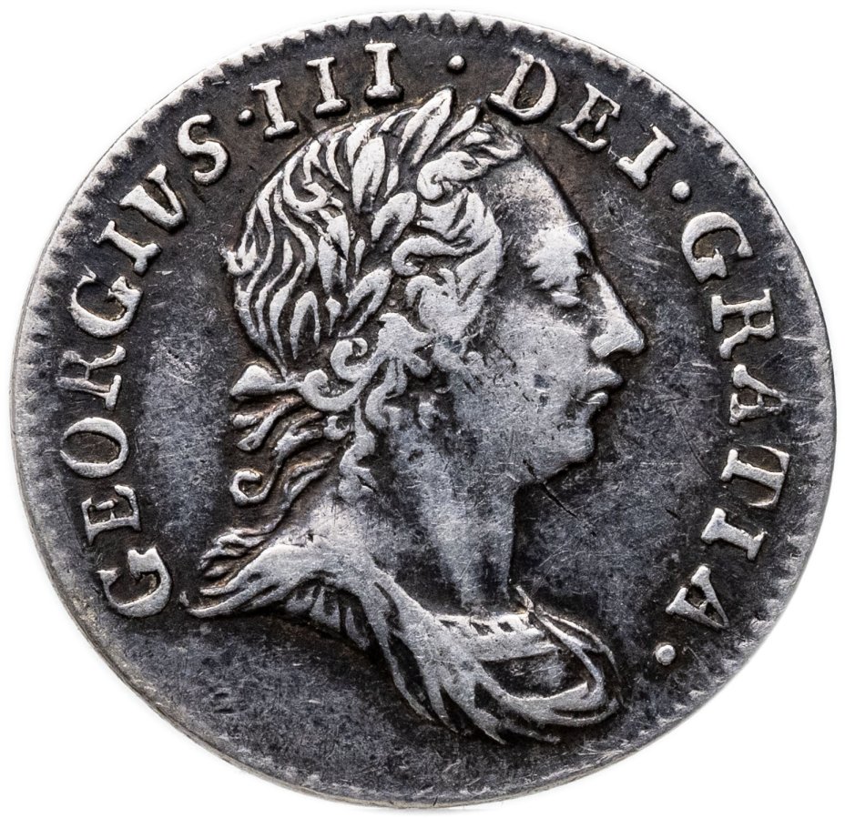 Монета Великобритания 3 пенса 1762 стоимостью 8990 руб.