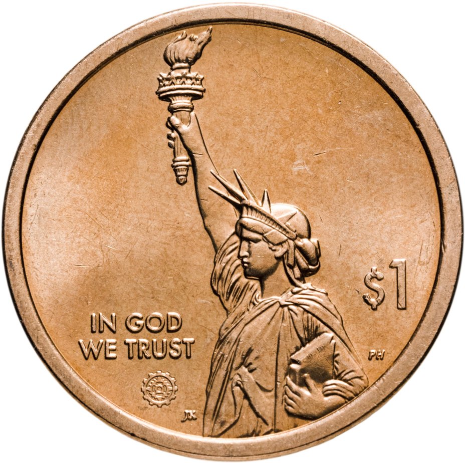 Монета США 1 доллар (dollar) 2019 "Американские инновации ...
