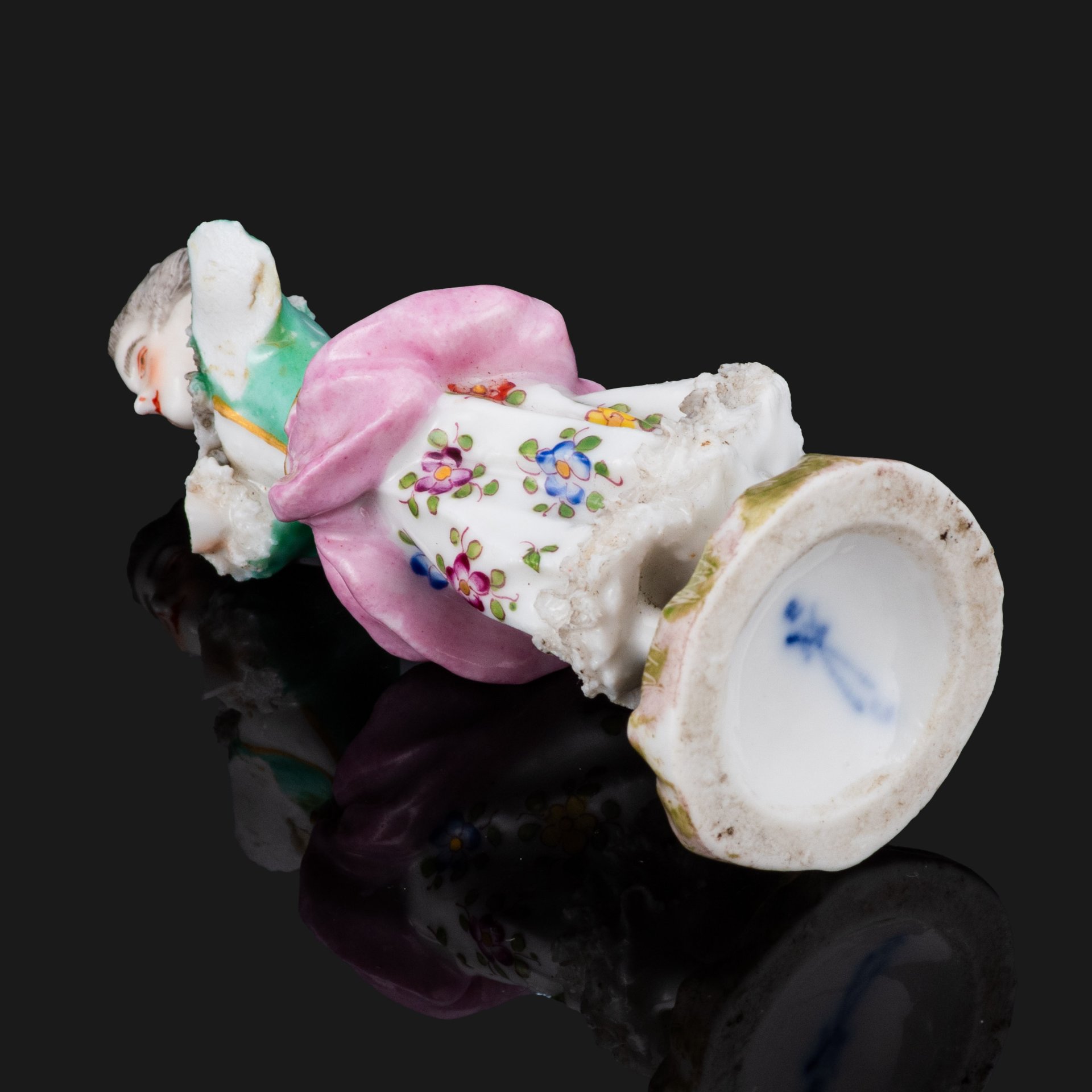 Статуэтка "Девушка с бубном", Eugene-Marx Clauss, фарфор, роспись ...