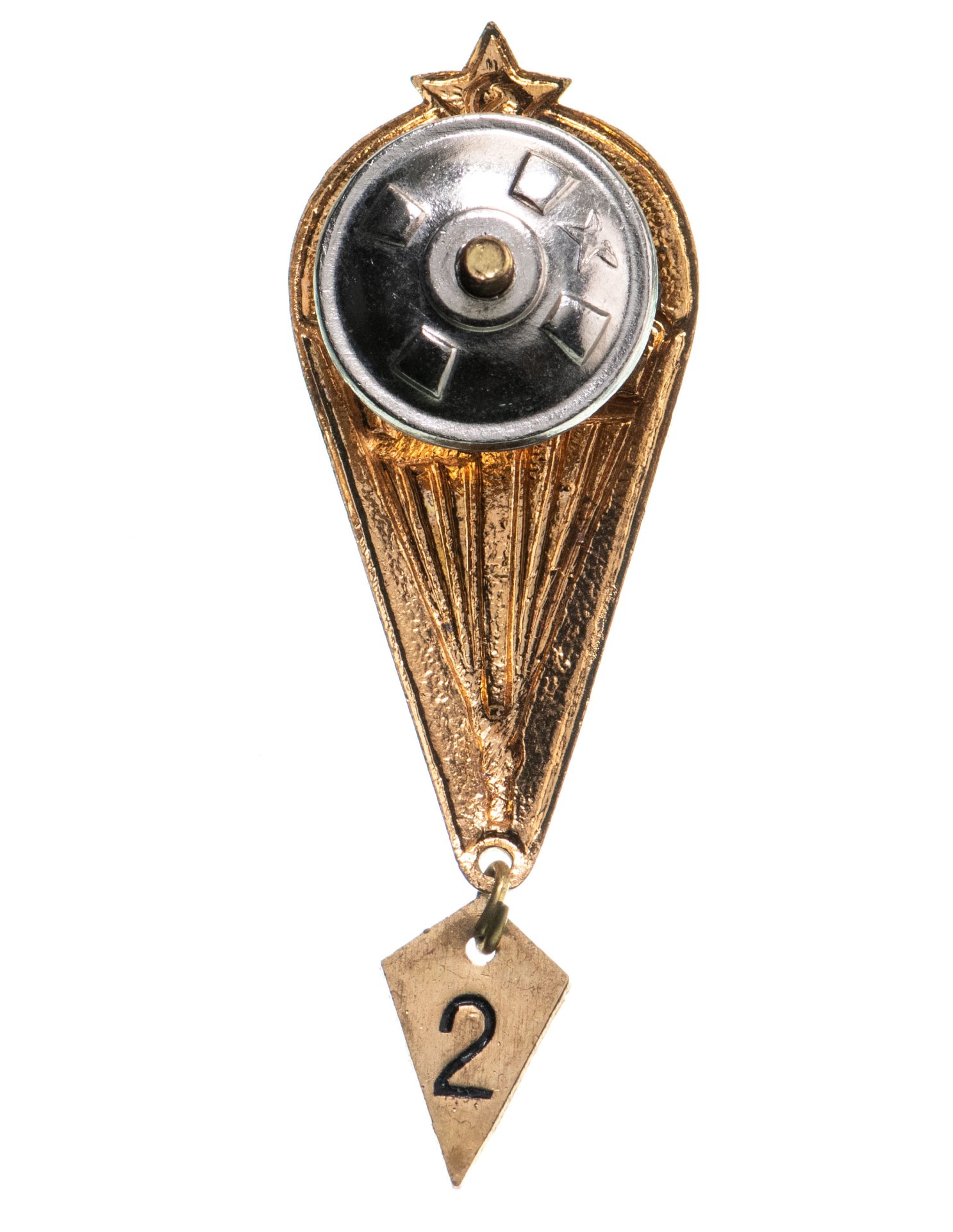 Знак нагрудный "Парашютист", латунь, эмаль, винт. СССР, з-д "Победа ...