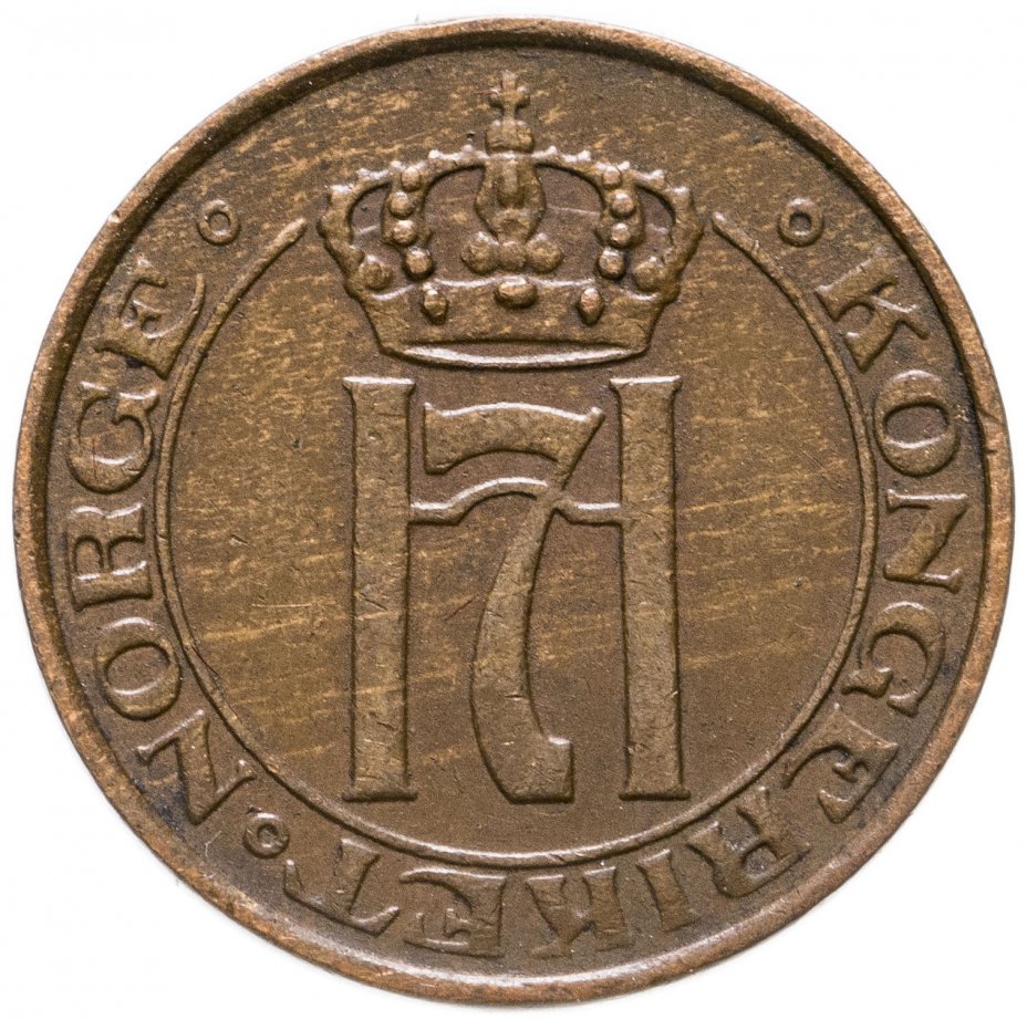 Монета Норвегия 1 эре (ore) 1930 стоимостью 328 руб.