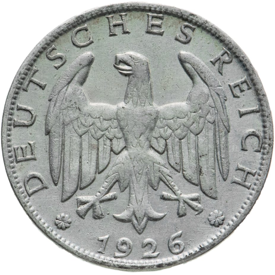Монета Германия 1 рейхсмарка (reichsmark) "A" 1926 стоимостью 2950 руб.