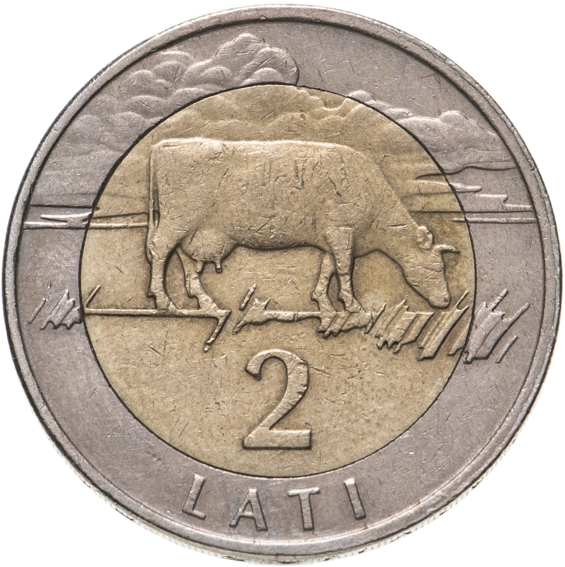 Монета Латвия 2 лата (lati) 1999 стоимостью 410 руб.